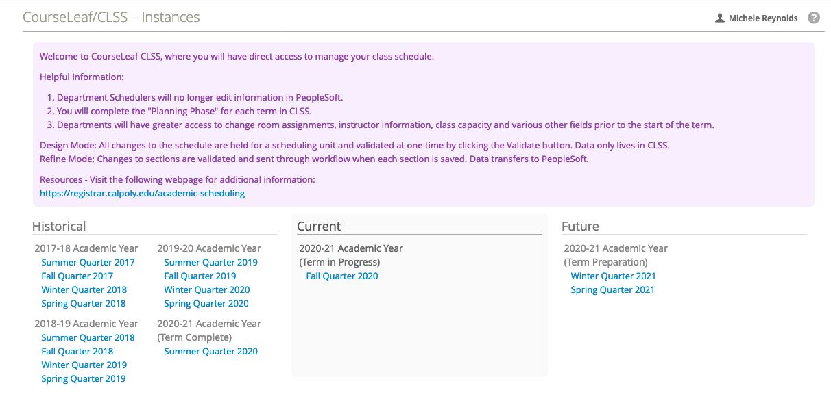 CourseLeaf CLSS - Frequently Asked Questions - Office of the Registrar - Cal Poly, San Luis Obispo